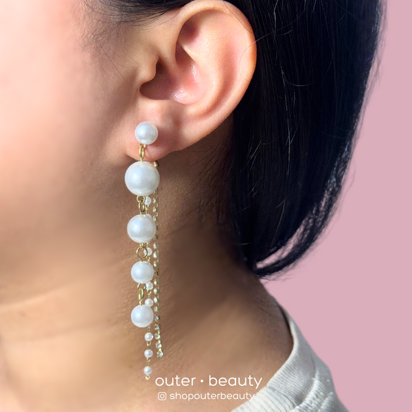 Pearl Double Danglers – OuterBeauty